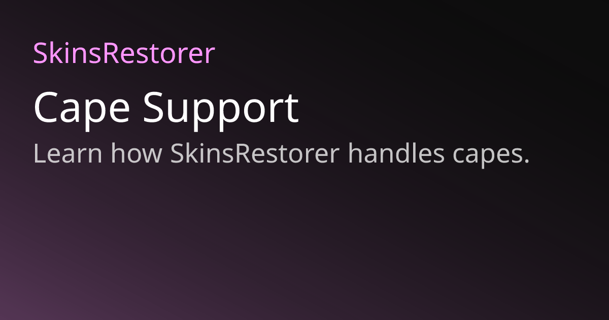 Cape Support - SR