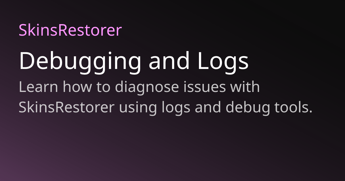 Debugging and Logs - SR